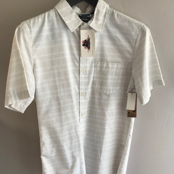 burnside | Shirts | Mens White Striped Button Down | Poshmark